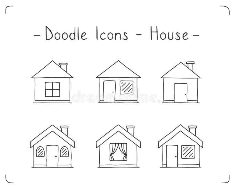 Doodle House Icon stock vector. Illustration of housing - 160264048