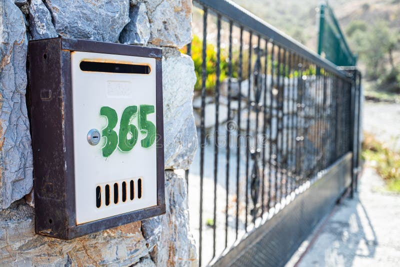House Door Box Address Number 365 Stock Photo - Image of shipment ...