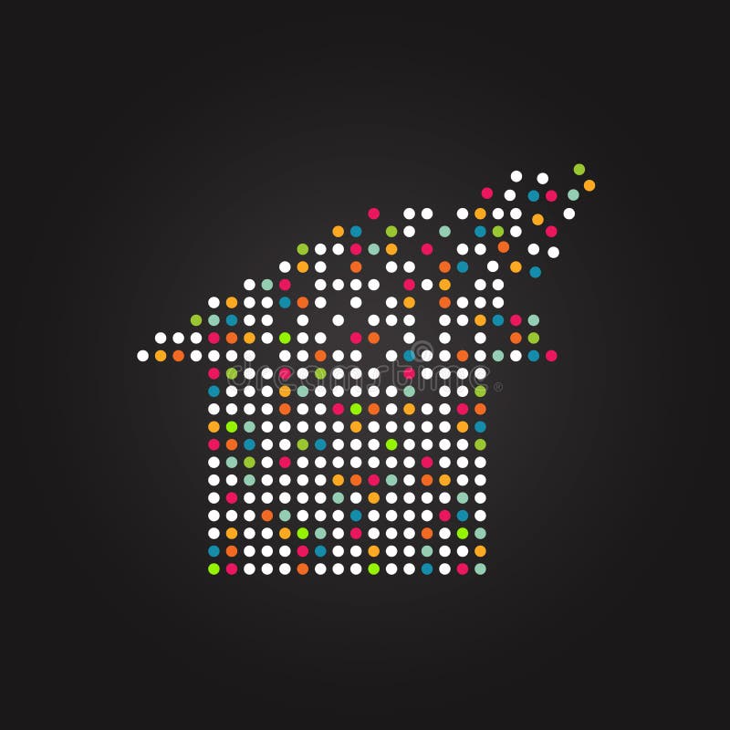 House in dots assembling stock vector. Illustration of card - 49673961