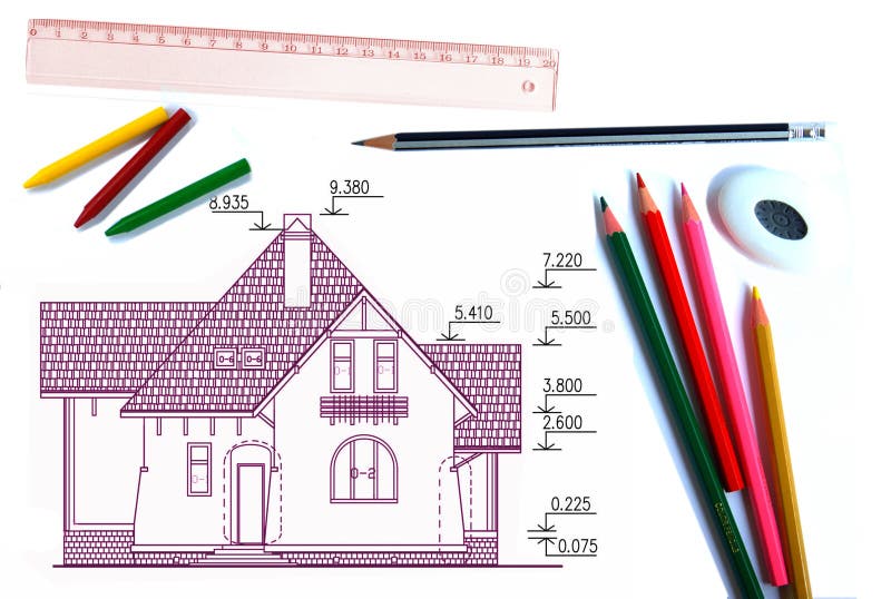 House draft stock photo. Image of figure, home, building - 14290782