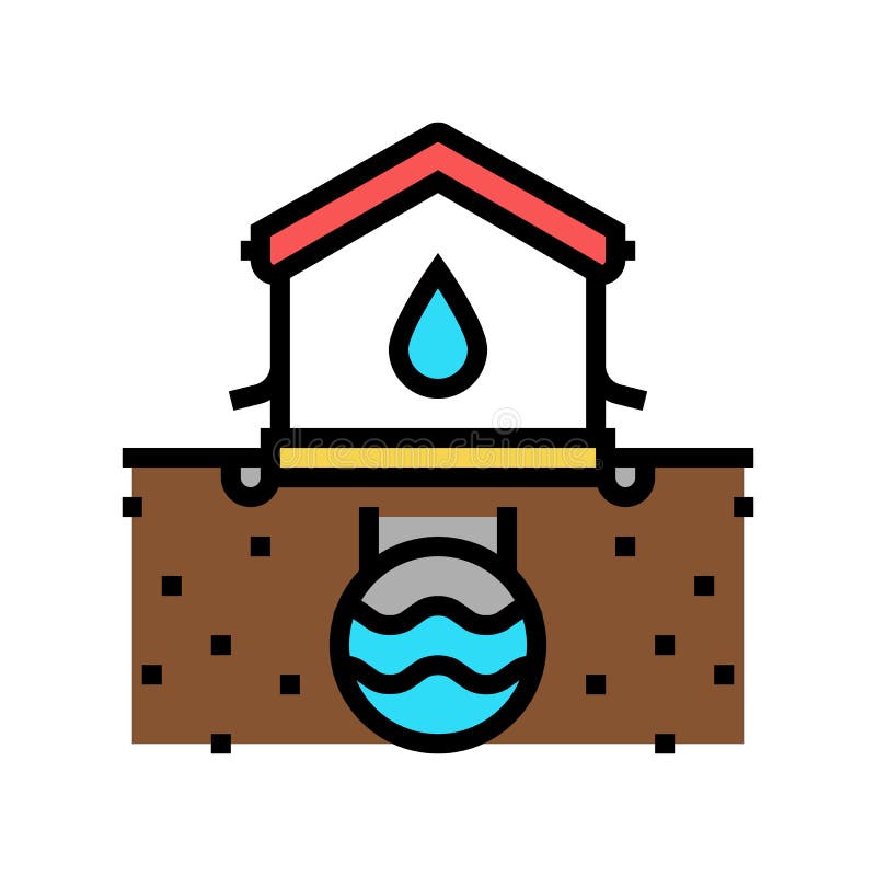 House Drainage System Color Icon Vector Illustration Stock Vector ...