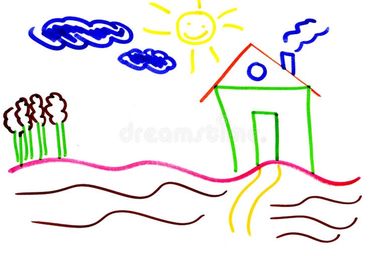 826 House Drawing Red Roof Stock Photos - Free & Royalty-Free Stock ...