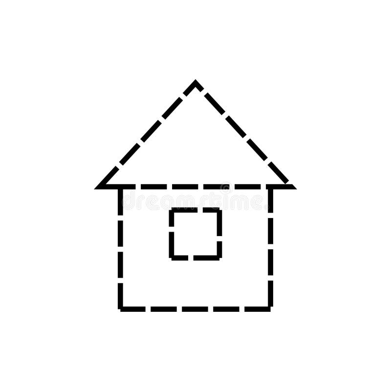 House Drawn with Dashed Lines. House Project Stock Vector ...