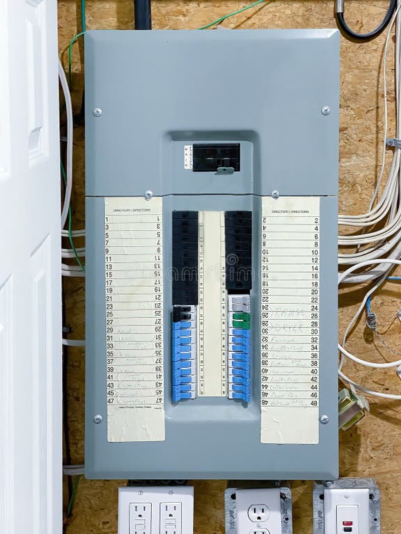 A House Electrical Panel on the Basement Stock Photo - Image of counter ...