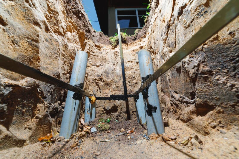 House Electricity Grounding Instalaltion, Underground Metal Framework ...