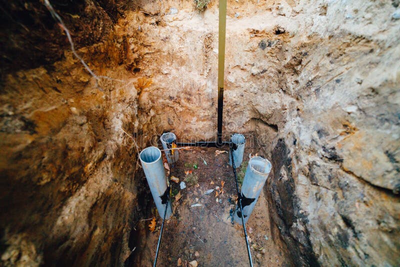 House Electricity Grounding Instalaltion, Underground Metal Framework ...