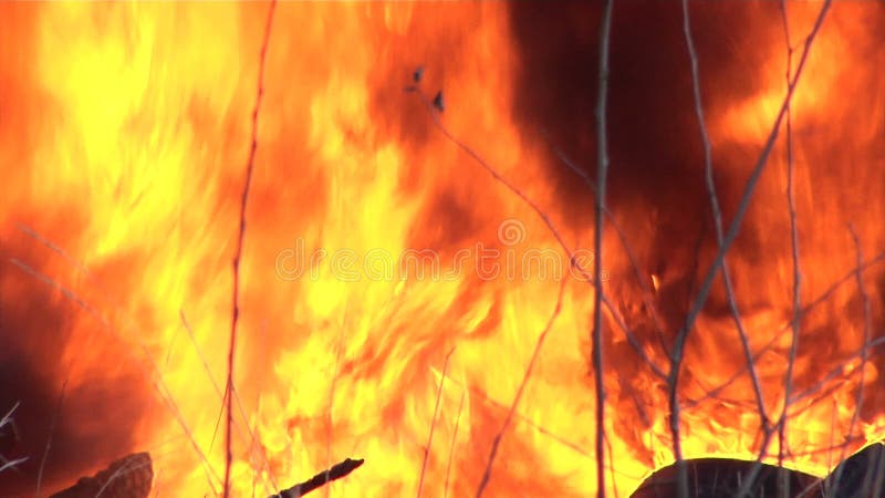 House Engulfed in Flames Showing Fire Smoke. Stock Footage - Video of ...