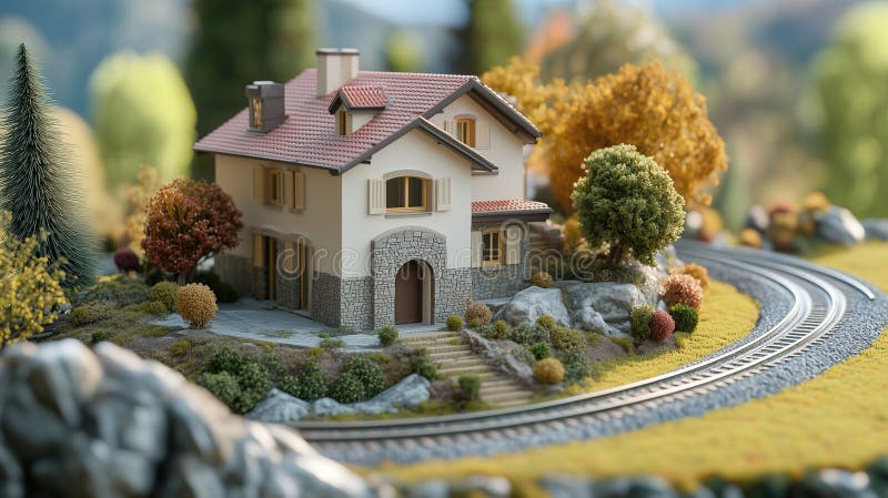 House with Entrance. House with Track Design Stock Photo - Image of ...