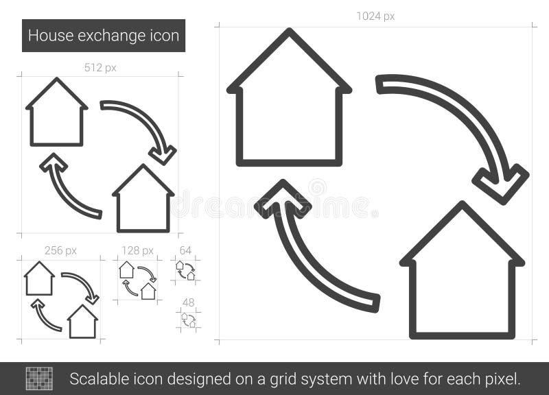 3d house exchange concept stock illustration. Illustration of change ...