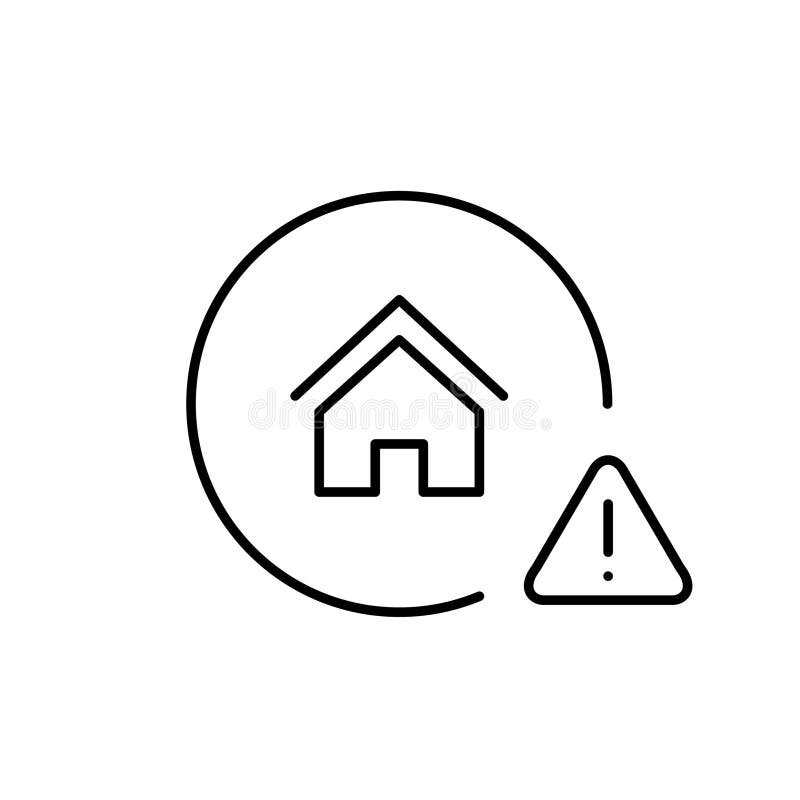 House and Exclamation Mark in Triangle. Danger Warning, Smart Home ...