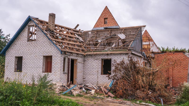 House after the explosion stock image. Image of crisis - 98596219