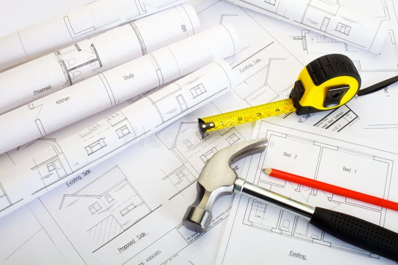 House extension plans stock photo. Image of work, house - 18720236