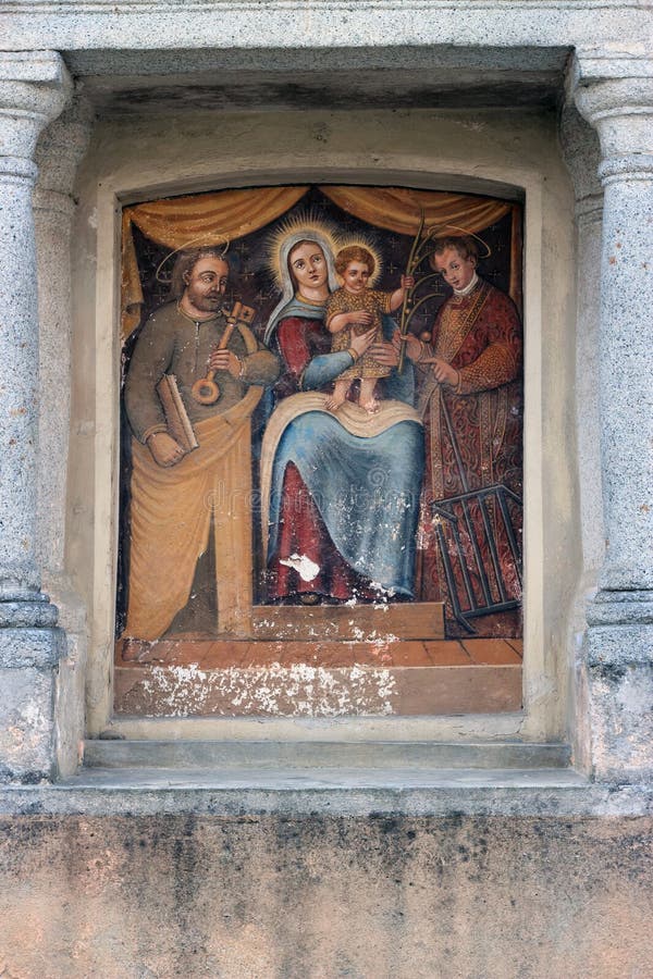 House Exterior Devotional Painting Stock Photo - Image of religion ...