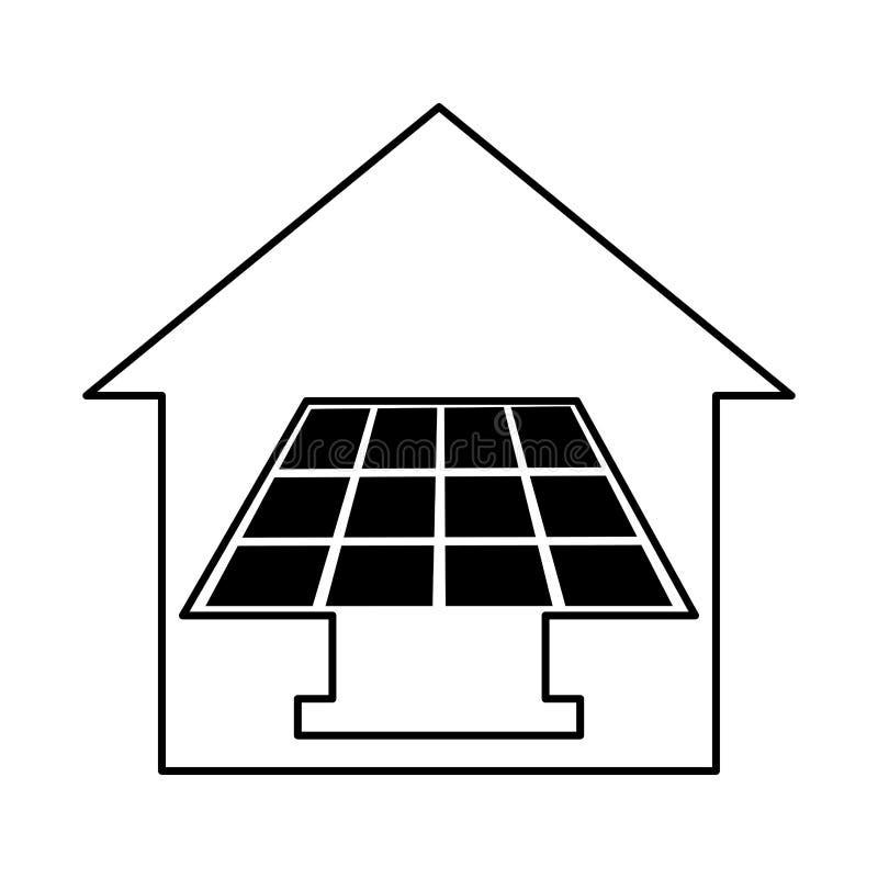 House Exterior with Panel Solar Isolated Icon Stock Illustration ...