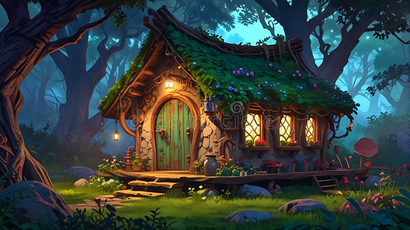 House fairy in the forest stock illustration. Illustration of design ...