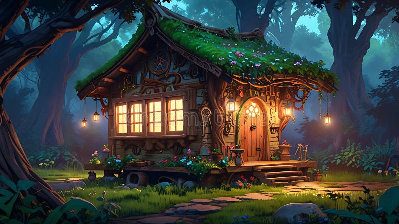 House fairy in the forest stock illustration. Illustration of travel ...