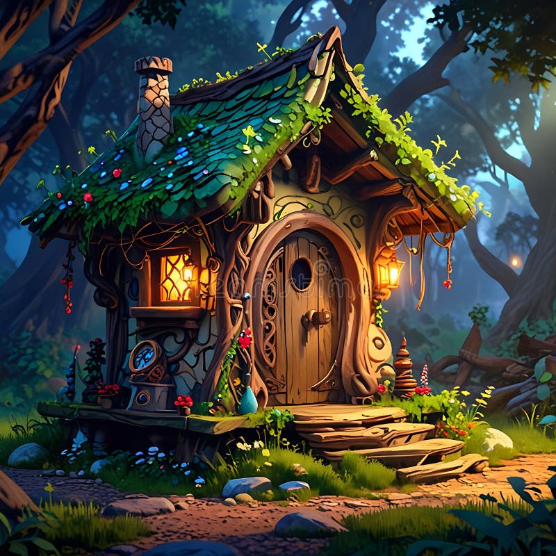 House fairy in the forest stock illustration. Illustration of fairy ...