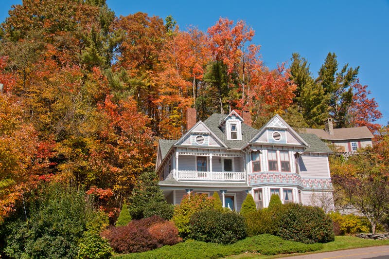 Country house in autumn stock image. Image of outside - 11364981