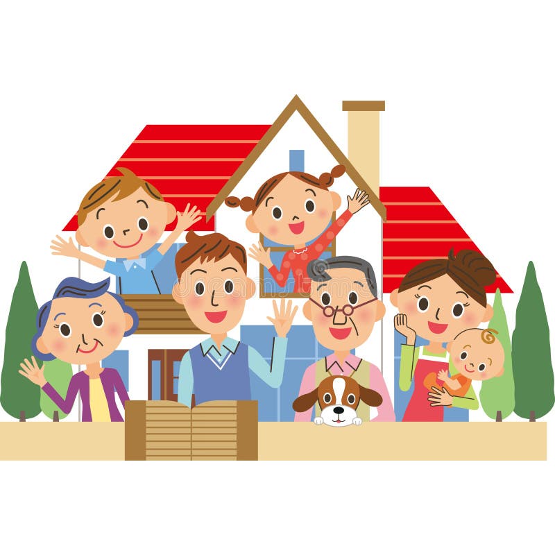 House and family stock illustration. Illustration of family - 88619826