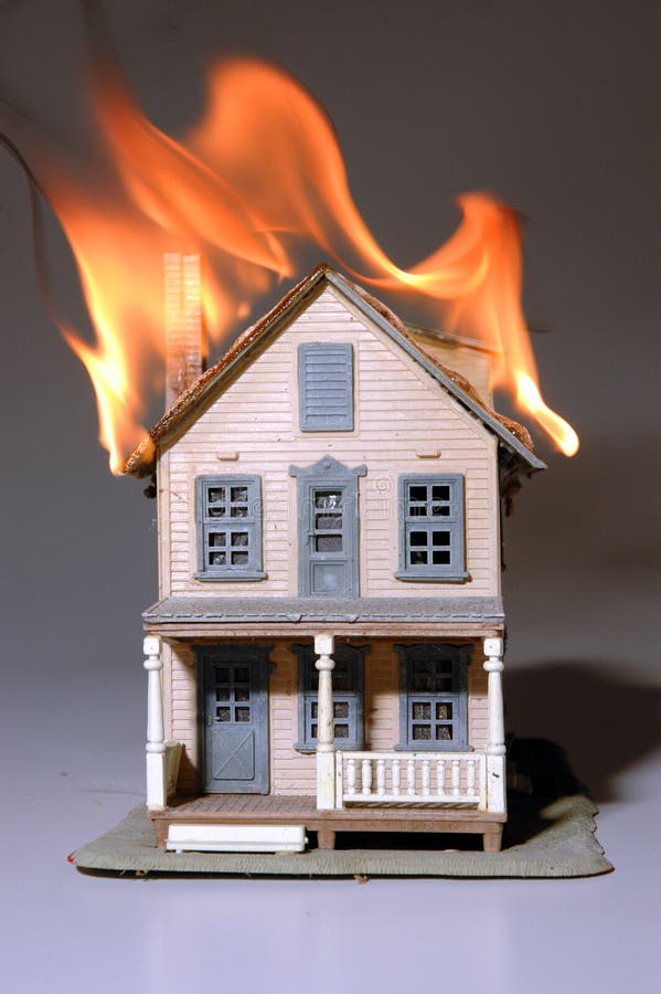 House on fire stock photo. Image of property, burning, residential - 205118