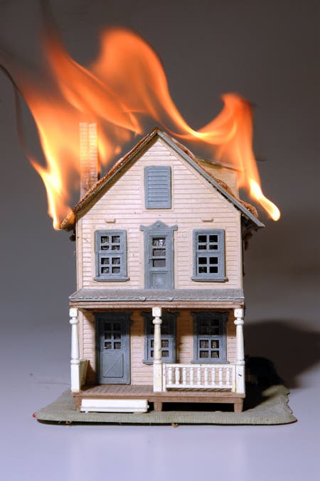 House on fire stock photo. Image of property, burning, residential - 205118