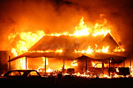 House Fire stock photo. Image of house, flame, blaze, fire - 318366
