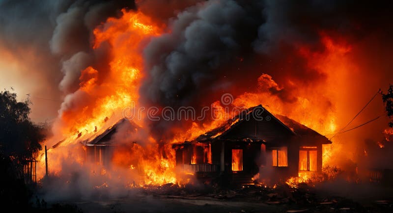 House Fire stock illustration. Illustration of firewall - 314037868