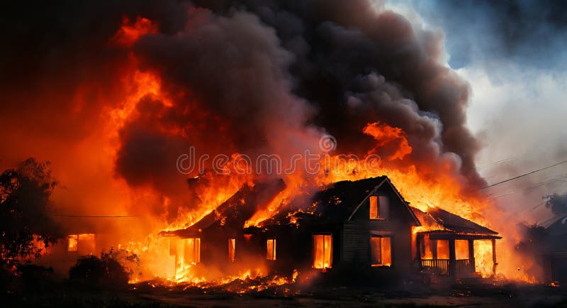 House Fire stock photo. Image of destruction, firewall - 314040866