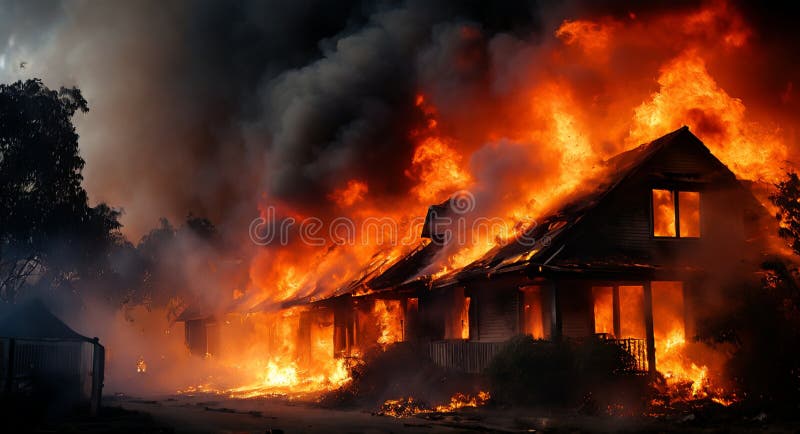 House Fire stock photo. Image of destruction, firewall - 314040866