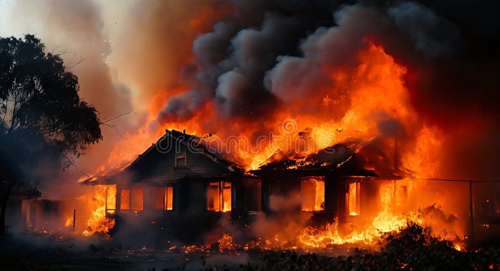 House Fire stock image. Image of explosion, firewall - 314040939