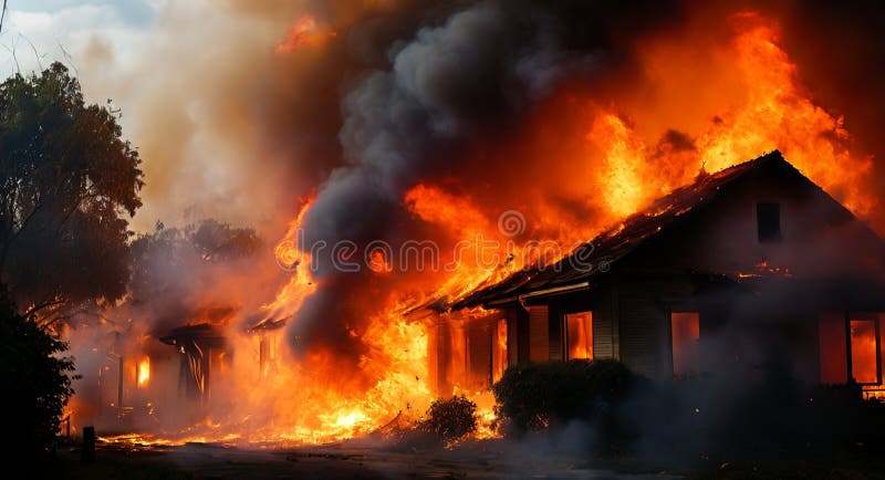 House Fire stock photo. Image of destruction, firewall - 314040866
