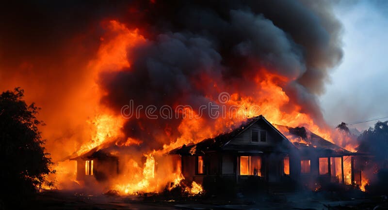 House Fire stock photo. Image of destruction, firewall - 314040866