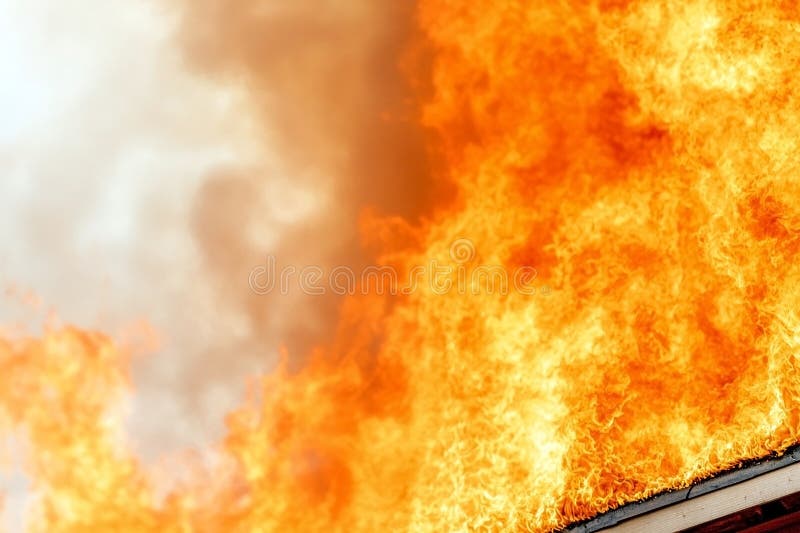 Intense House Fire stock illustration. Illustration of large - 383747283