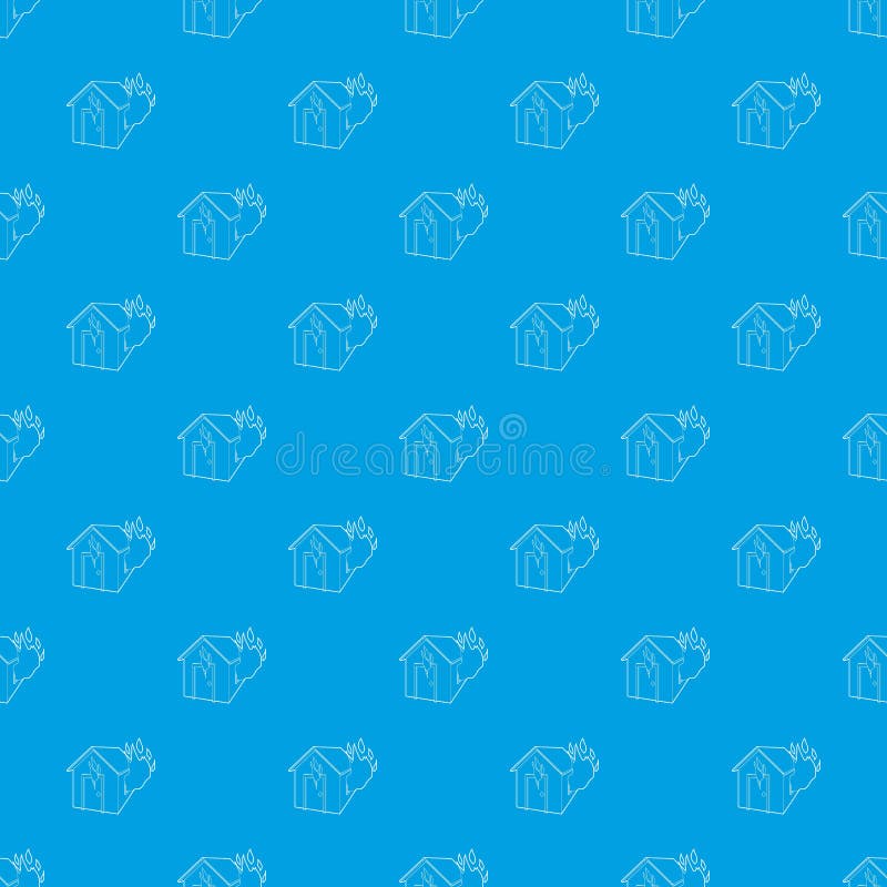 House on Fire Pattern Vector Seamless Blue Stock Vector - Illustration ...