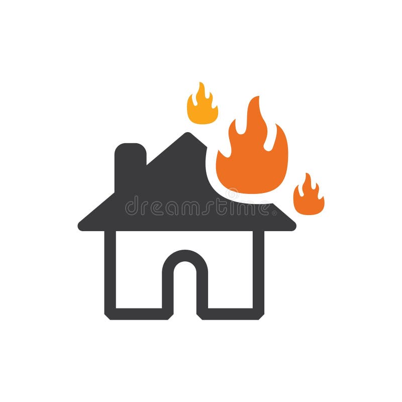 House on Fire. Vector Illustration Decorative Design Stock Vector ...