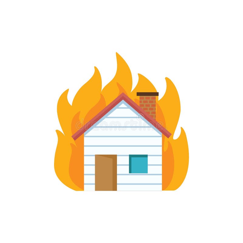 House on Fire. Vector Illustration Decorative Design Stock Vector ...