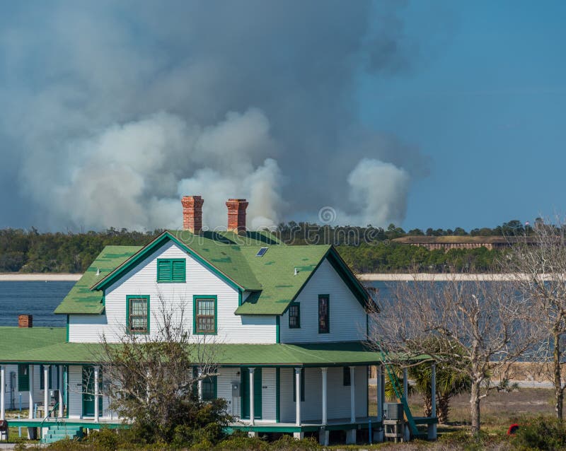 House fire stock photo. Image of burning, river, fire - 86765922