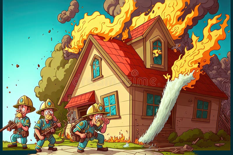 House firefighting stock illustration. Illustration of emergency ...