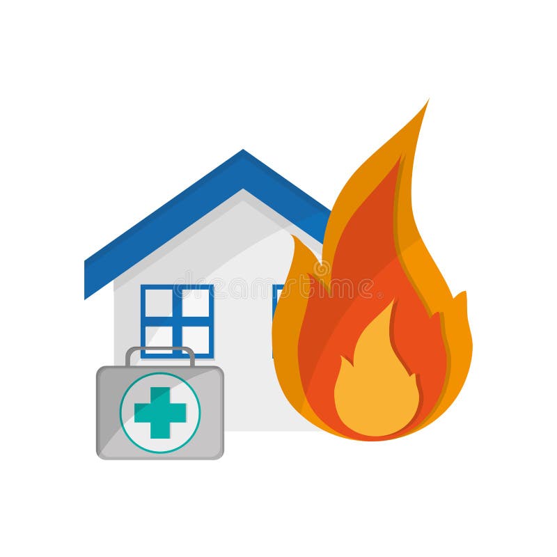 House and First Aid Kit Icon Stock Vector - Illustration of ...