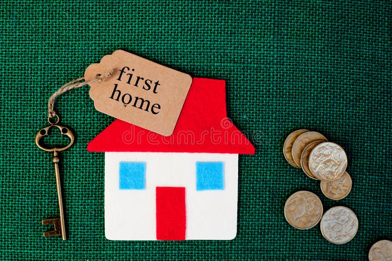 House - First Home stock image. Image of gold, blue, ownership - 89886965