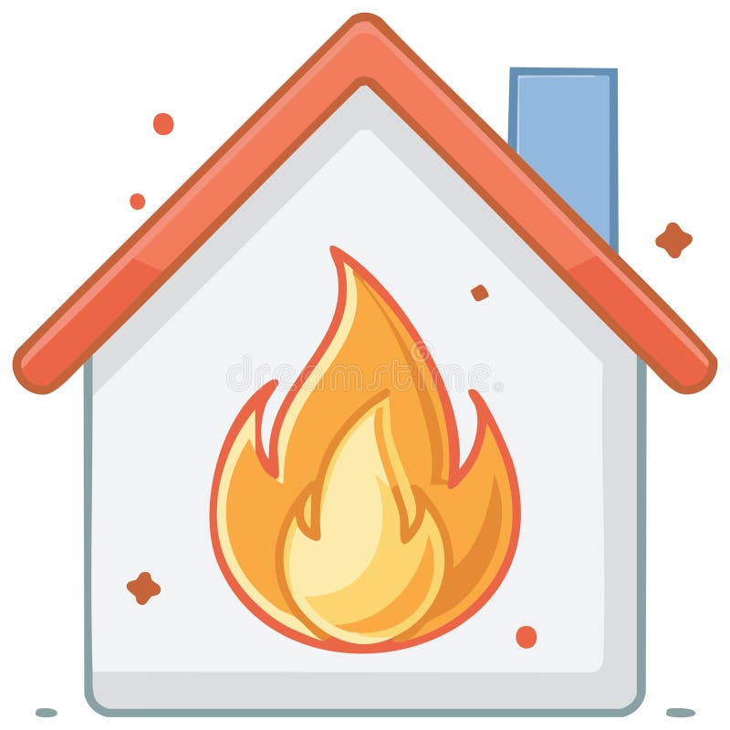 House with a Flame Burning Inside, Representing House Fire, Insurance ...