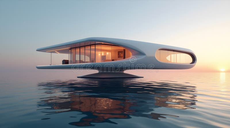 House Floating Above Water, Image Created Using AI Stock Image - Image ...