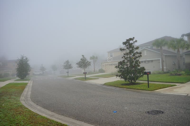 House in florida with fog stock photo. Image of haunted - 84852926