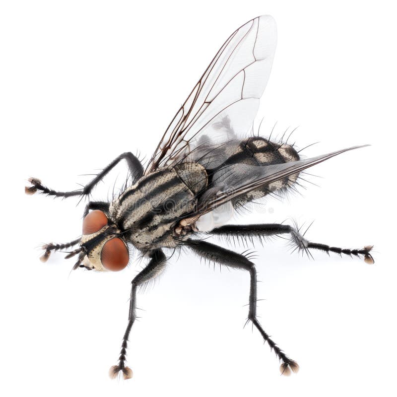 Top View of House Fly Isolated on White Background Stock Image - Image ...