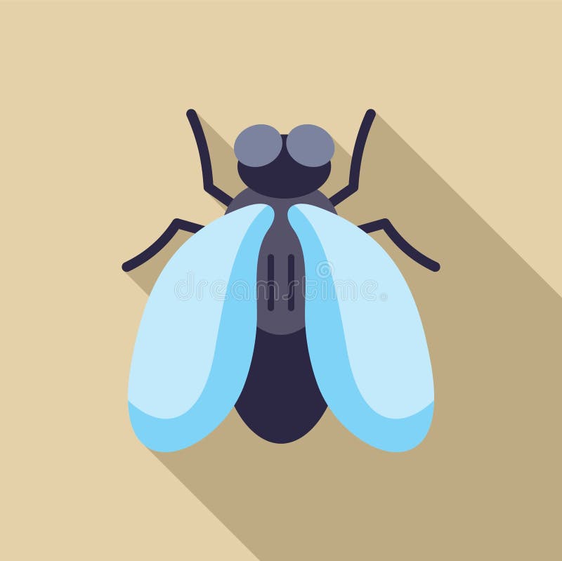 House Fly Spreading Germs with Blue Wings Open Wide Stock Vector ...