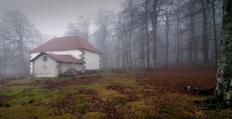 House in the fog stock photo. Image of cloud, color, natural - 23146996