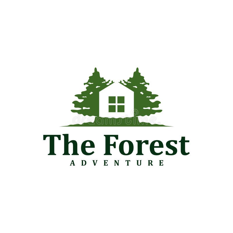 House Forest Logo Design Template. Creative Pine House Logo Vector ...