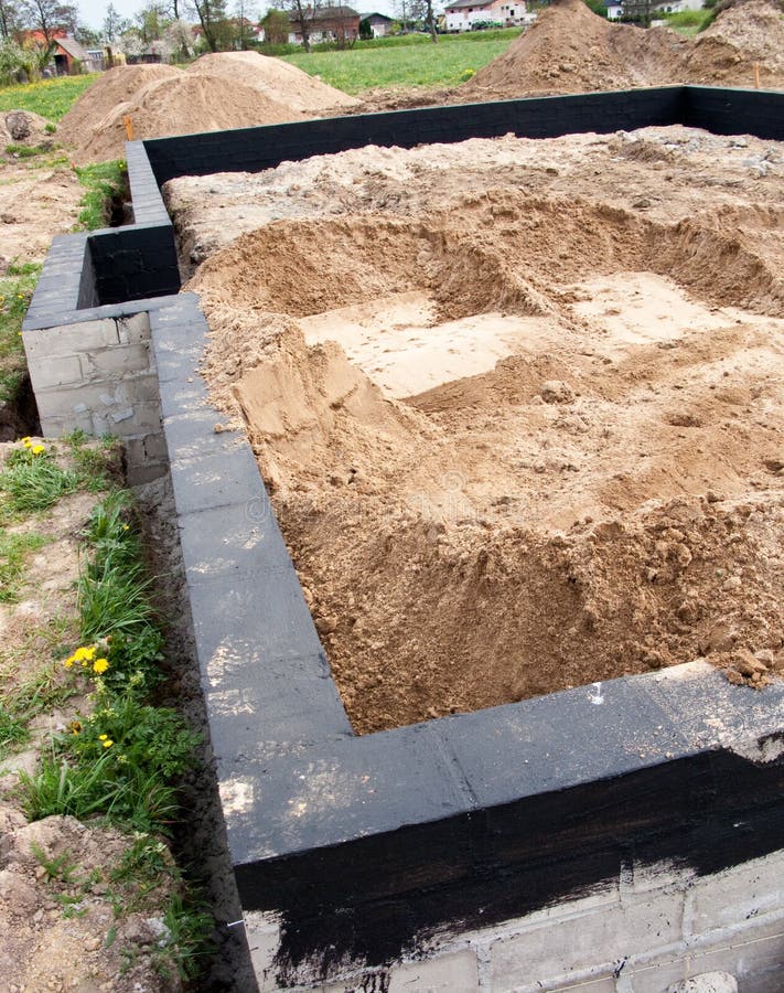 House and foundation stock image. Image of dirt, bricks - 19507457