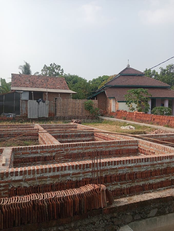 House Foundation Made of Bricks in the Countryside Stock Photo - Image of bricks, pede: 332087560