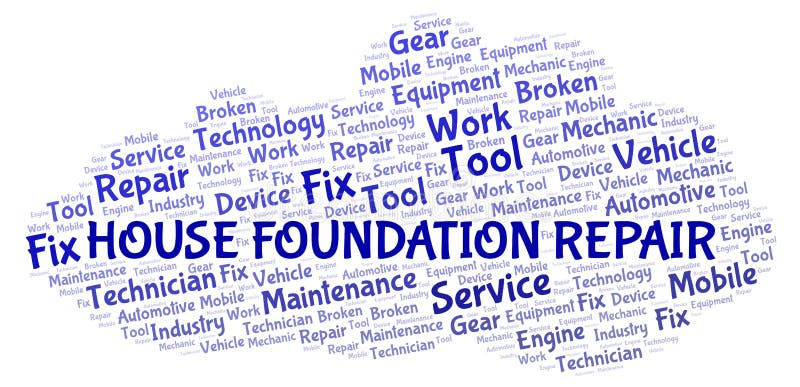 House Foundation Repair Word Cloud Stock Illustration - Illustration of ...